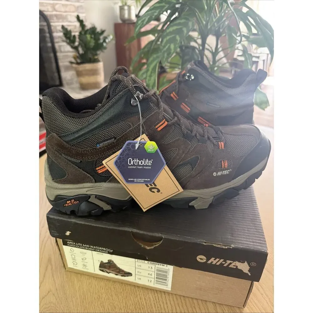 Hi-Tec | Shoes | Hitec Apex Lite Mid Waterproof Mens 3 Chocolate Burnt ...